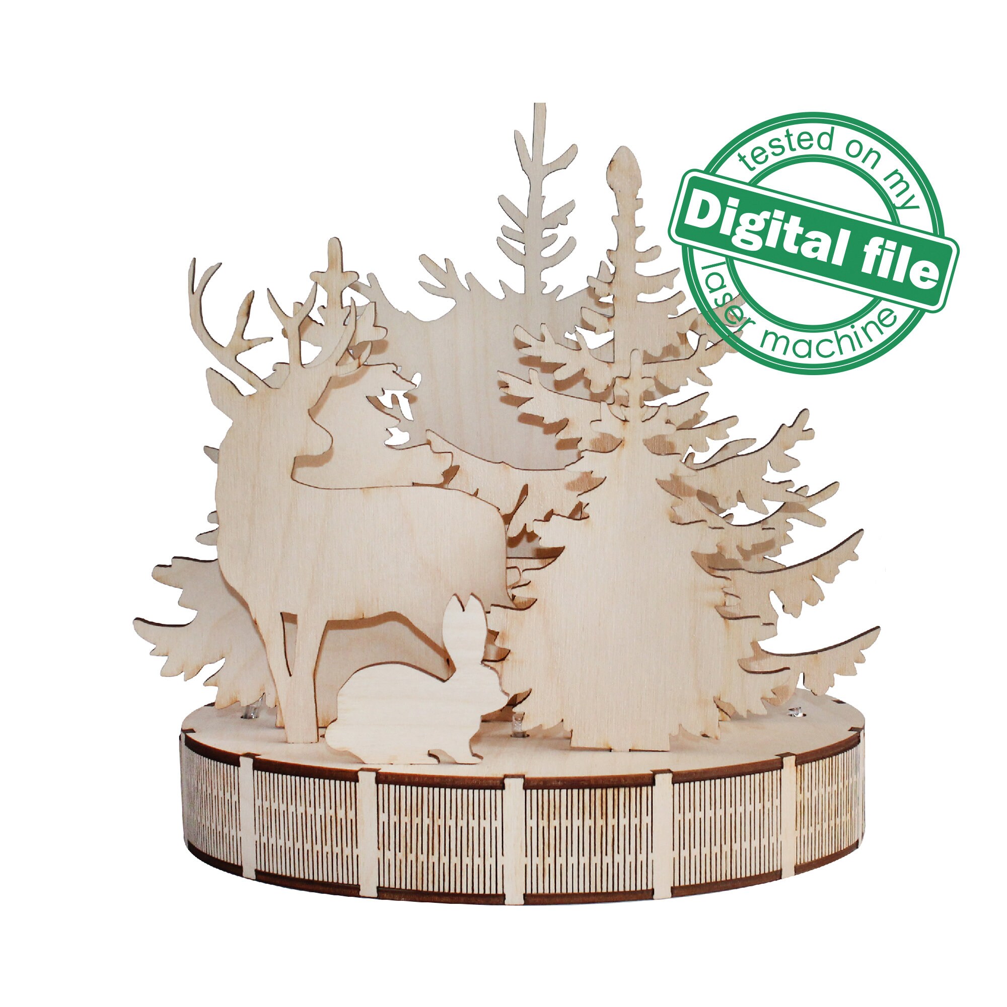 DXF File for Laser Woodland Winter Christmas Decoration - Etsy