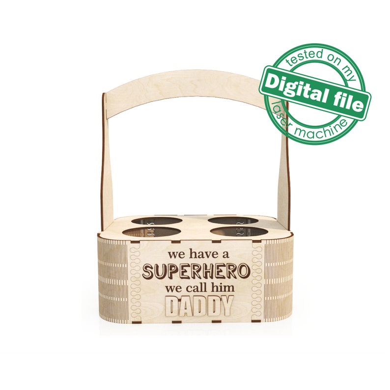 DXF SVG Files for Laser Beer Holder Box Superhero Daddy - Etsy