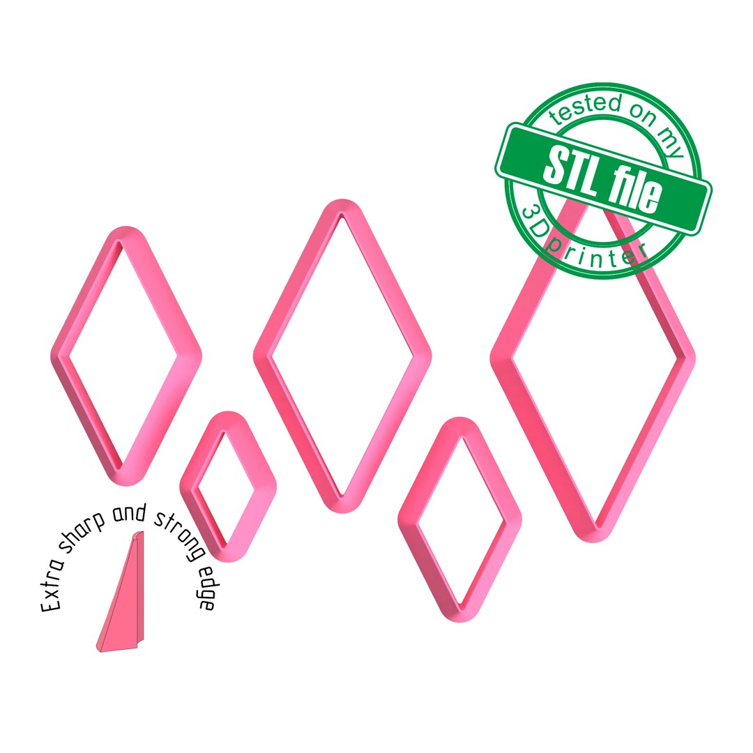 Basic Shapes Rhombus, 5 Sizes, Very Strong Edge, Robust Design, Digital ...