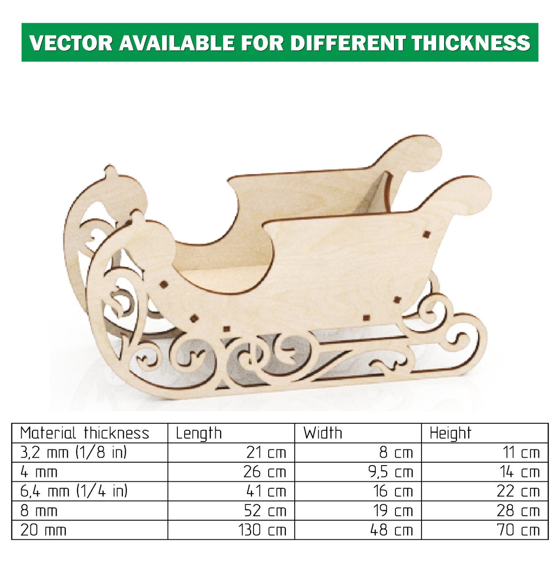 DXF SVG Files for Laser Sleigh for Decor Inside the House or - Etsy
