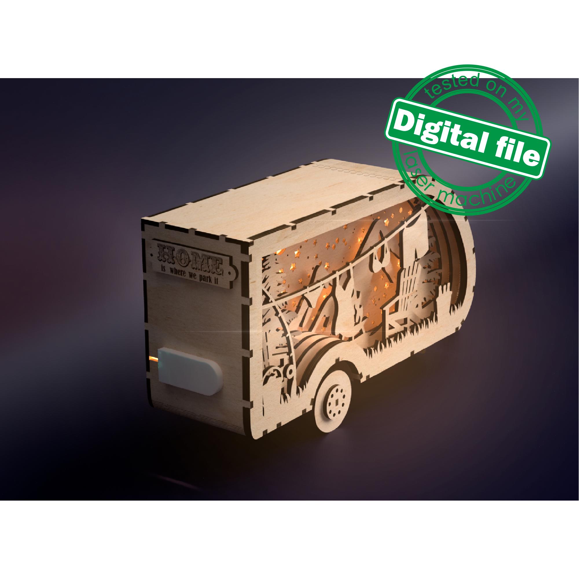 Laser Cut Light Box Travel Trailer: Seasonal Panels SVG DXF (digital ...