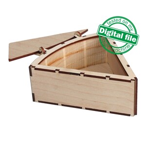 DXF, SVG Files for Laser Triangle Wooden Box Piece of Cheese, Two ...