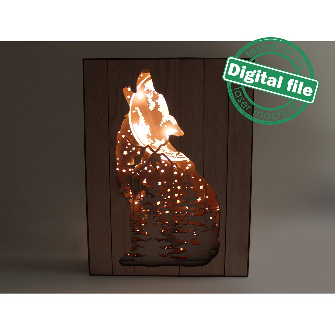 DXF, SVG Files for 3D Laser Cut Large Wood Shadow Box, Multilayered ...