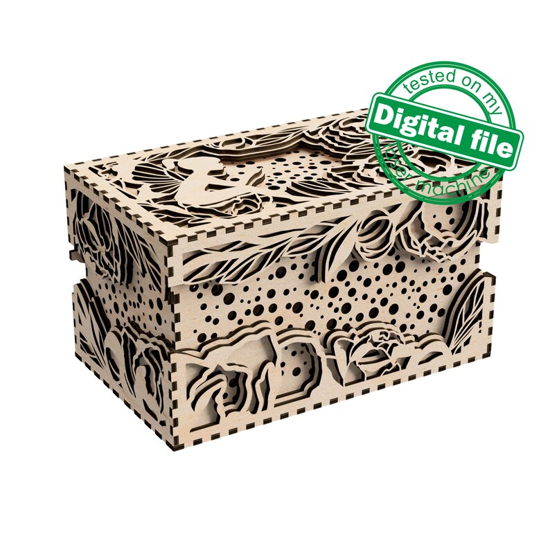 DXF, SVG Files for Laser Multilayered Big Box Peonies, Fairy, Openwork ...