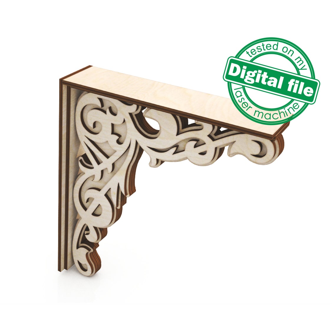 DXF, SVG Files for Laser Decorative Rustic Corbel, Home Decor, Vector ...