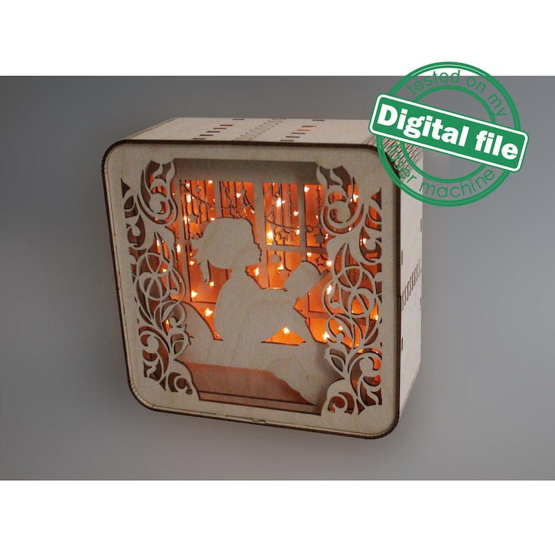 DXF, SVG Files for Laser Christmas Evening, Shadow Box, Light-up ...