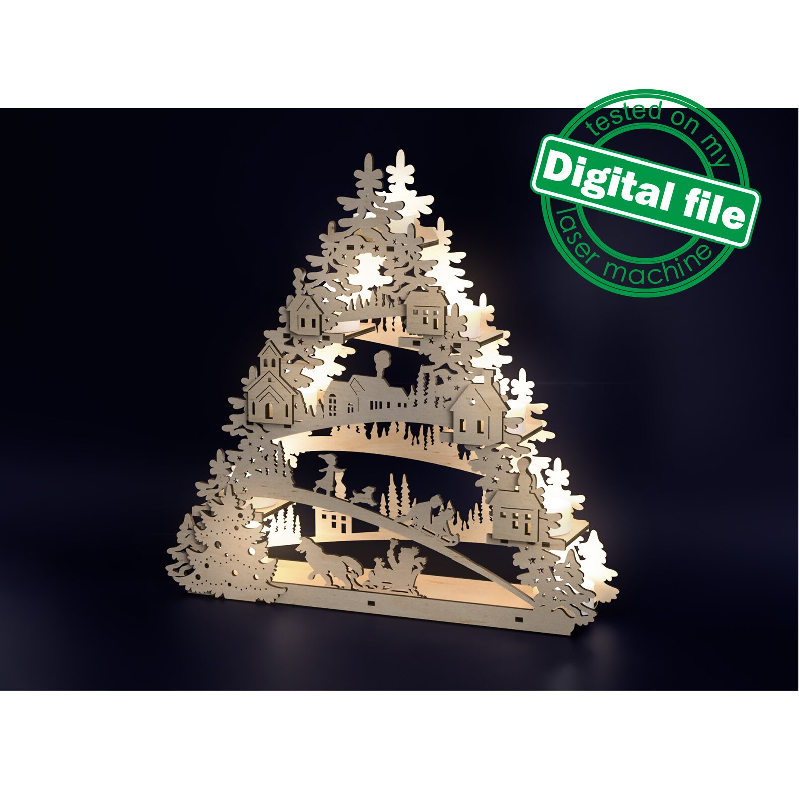 DXF, SVG Files for Laser Tea Candle Holders, Centerpiece Tree, Light-up ...
