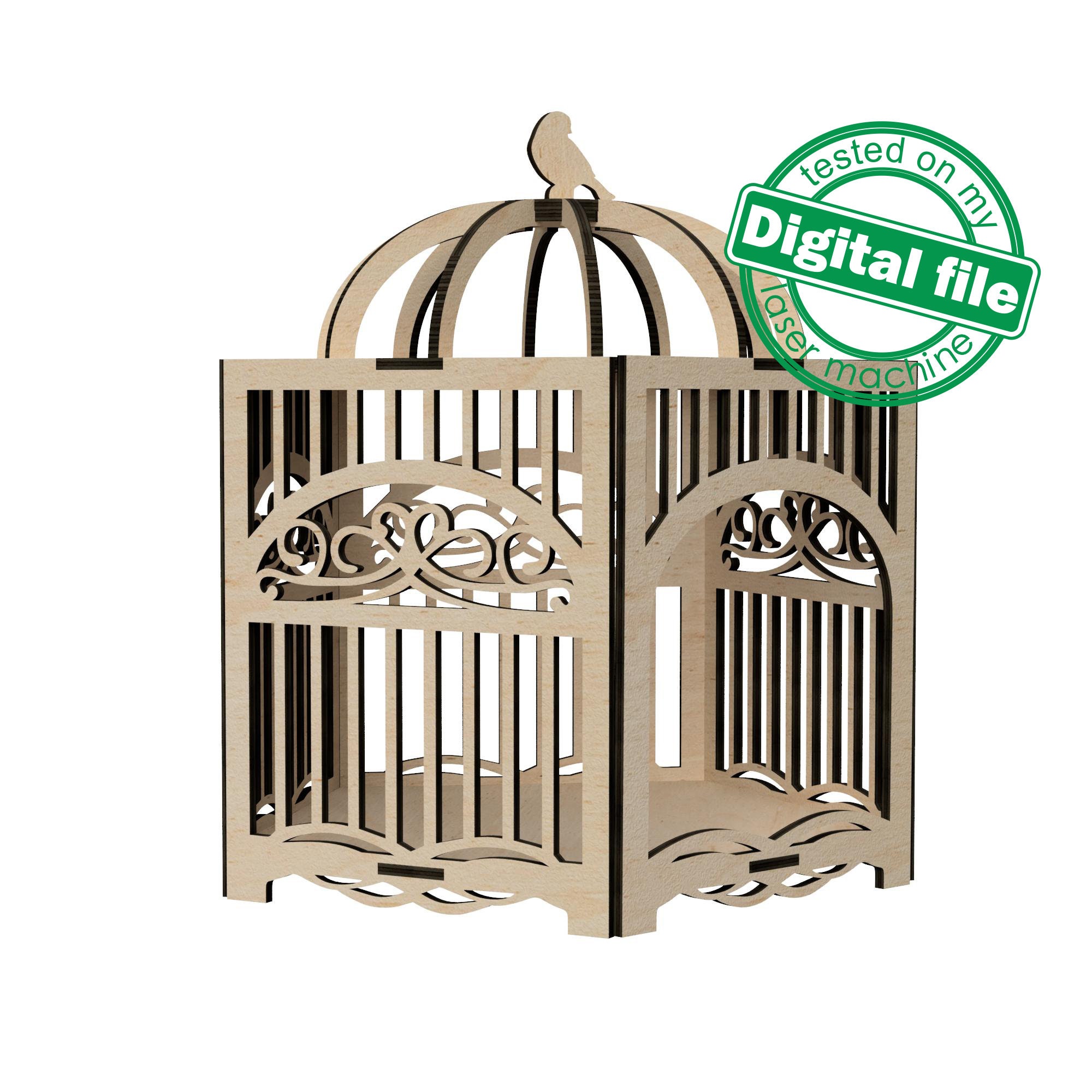 DXF SVG Files for Laser Decorative French Wooden Bird Cage - Etsy