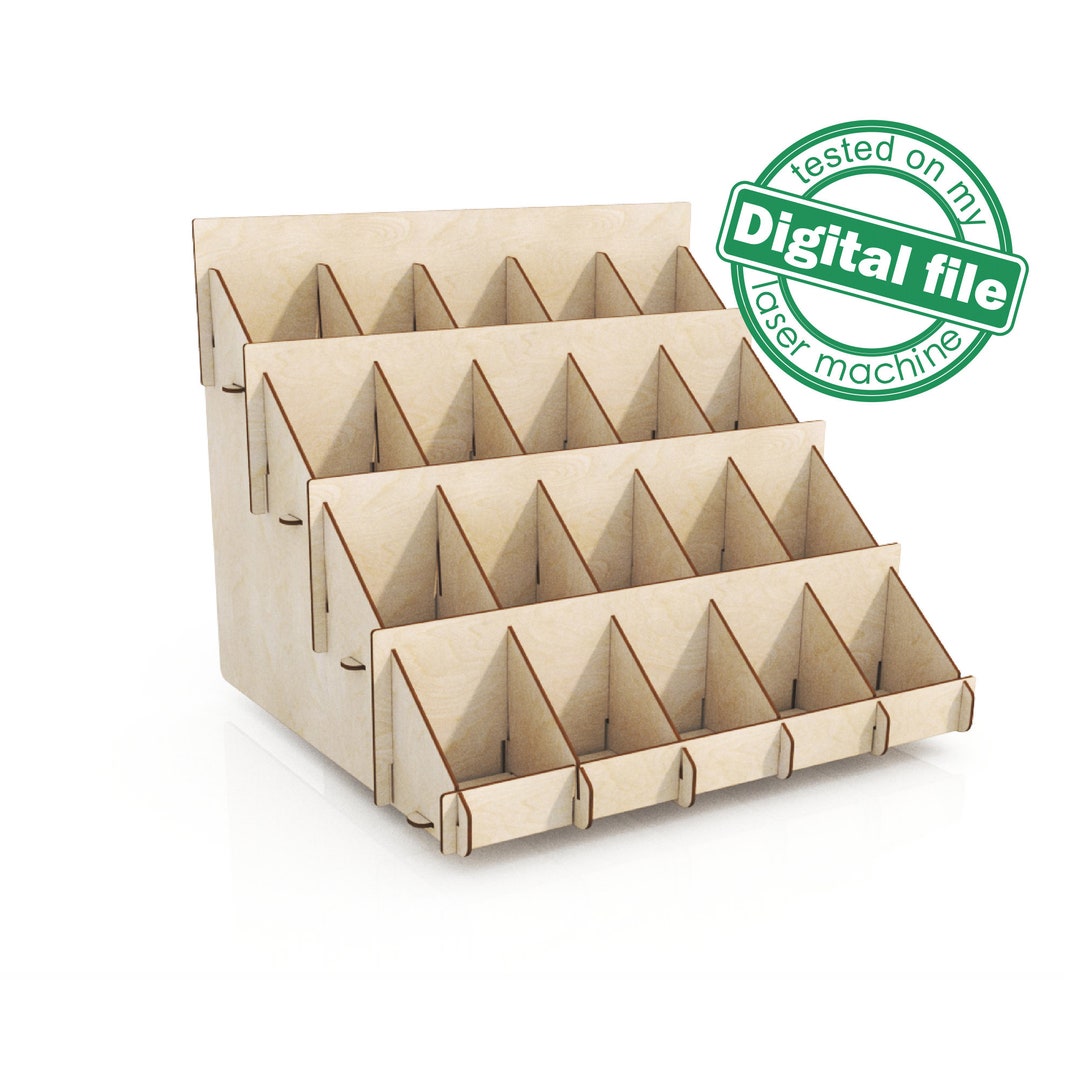 DXF, SVG Files for Laser Desk Organizer, Tiered Display Stand, Craft ...