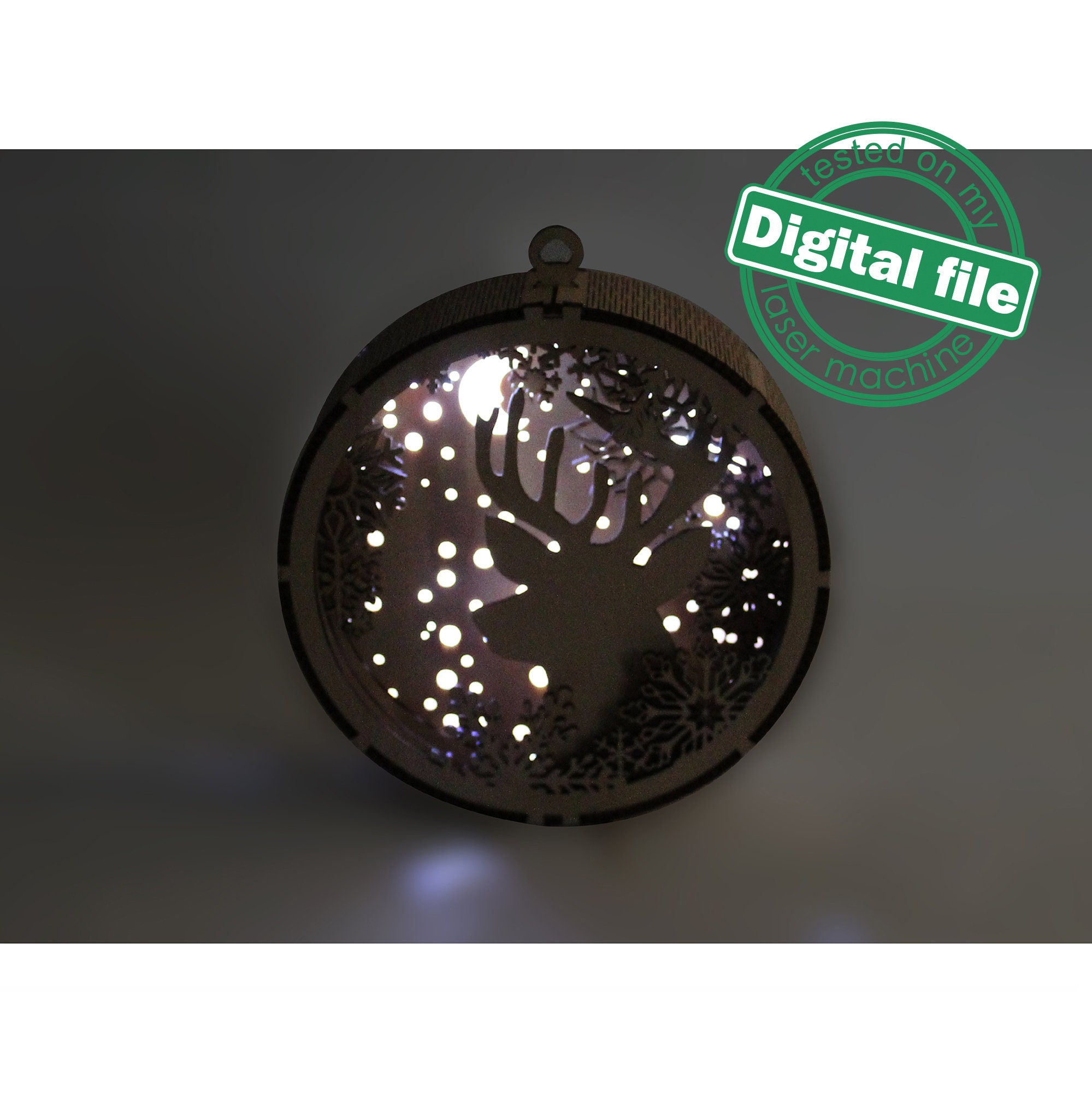 DXF, SVG Files for Laser Gift Box and Light-up 3D Christmas Ornament ...