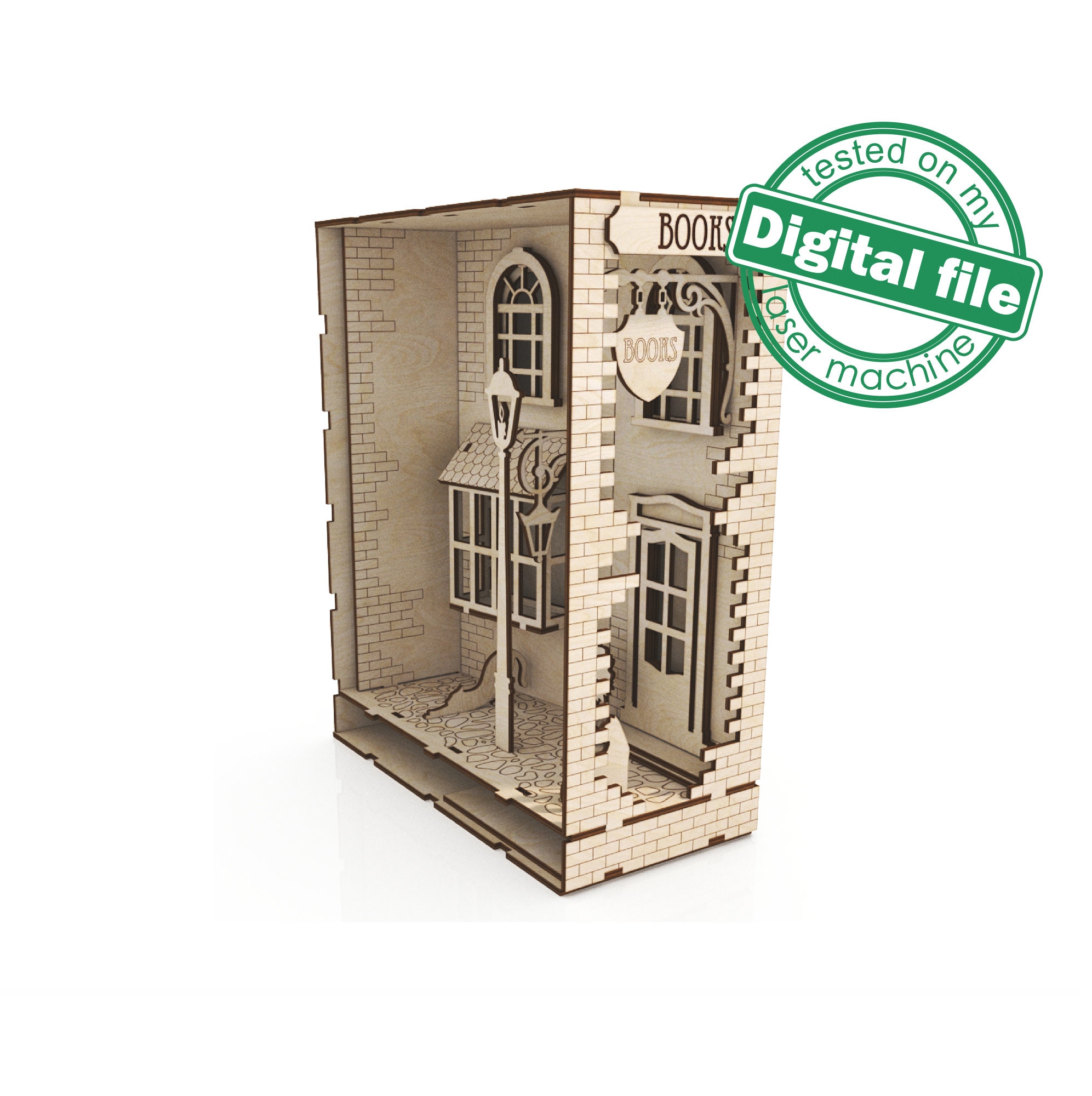 DXF SVG Archivos de corte láser Book Nook Magic street - Etsy México