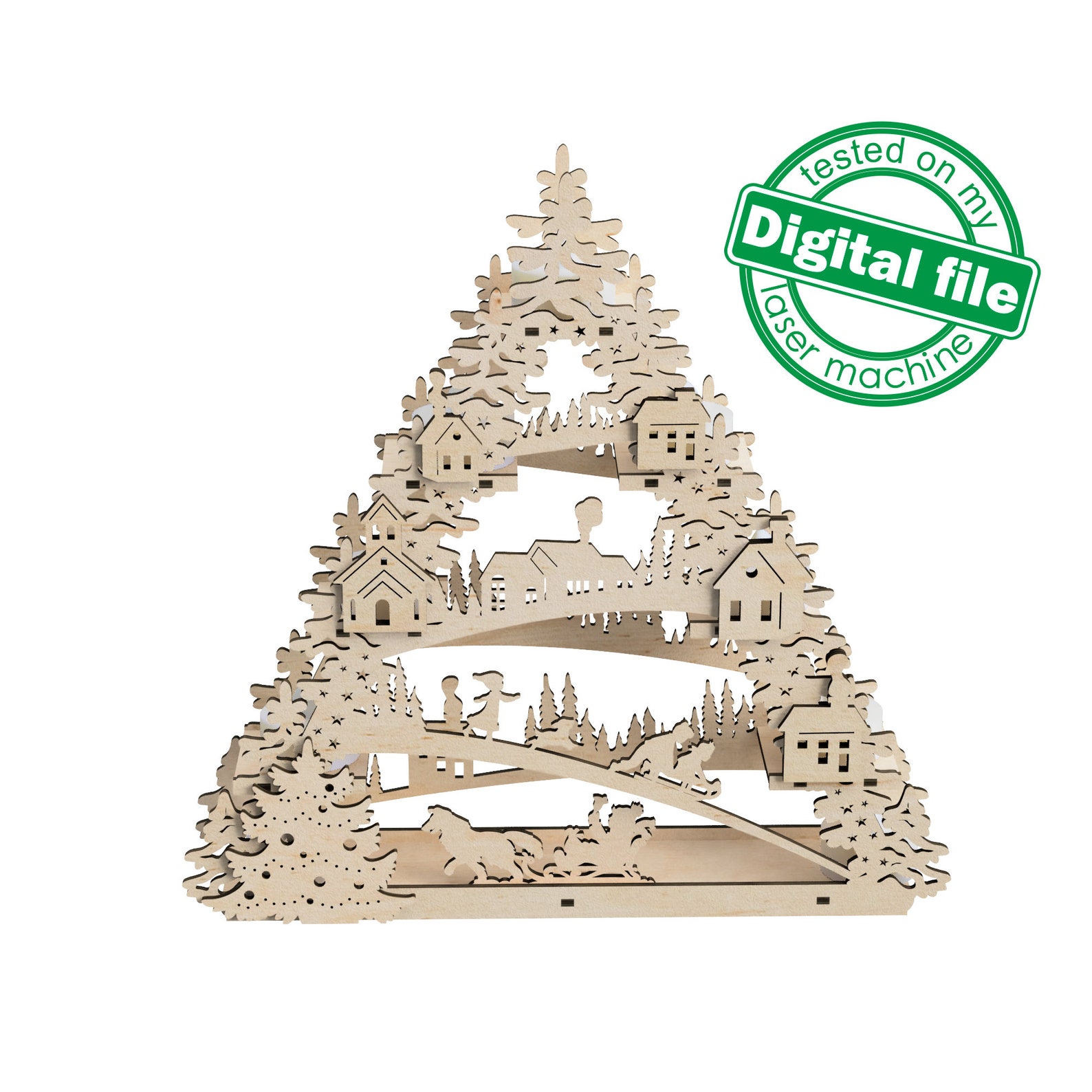 DXF, SVG Files for Laser Tea Candle Holders, Centerpiece Tree, Light-up ...