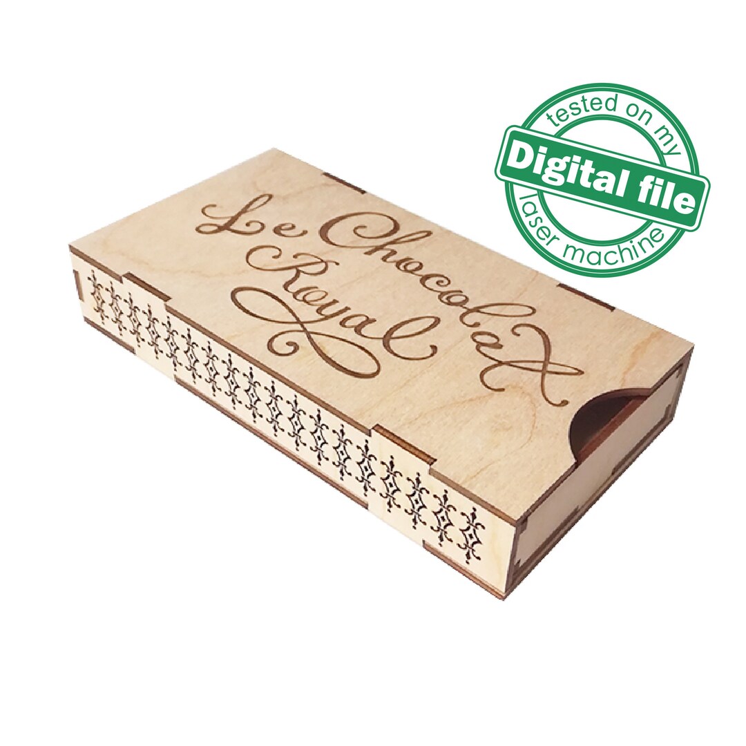 DXF, SVG Files for Laser Drawer Box Chocolate Royal, Openwork Carved ...