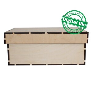 DXF, SVG Files for Laser Large Wooden Box, A4 Internal Size, Memory ...