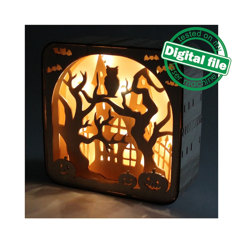 DXF SVG Files for Laser Light Box Halloween Old Castle - Etsy
