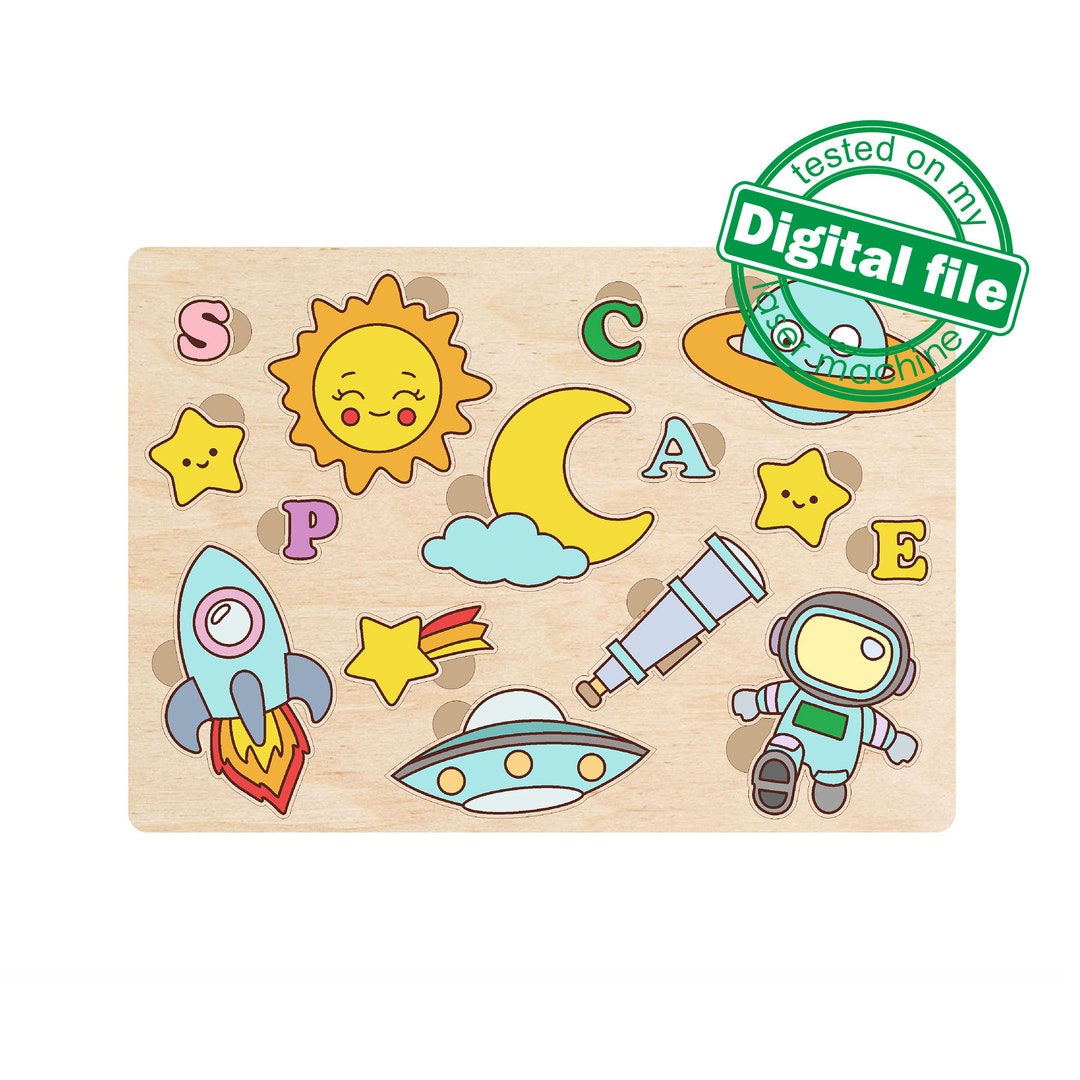DXF, SVG, PDF Files for Laser Cut Puzzle, Paint Your Own Space, Ready ...