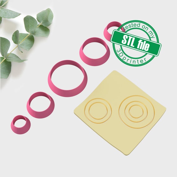 Basic Shapes Circle 5 Sizes Digital STL File for 3D | Etsy