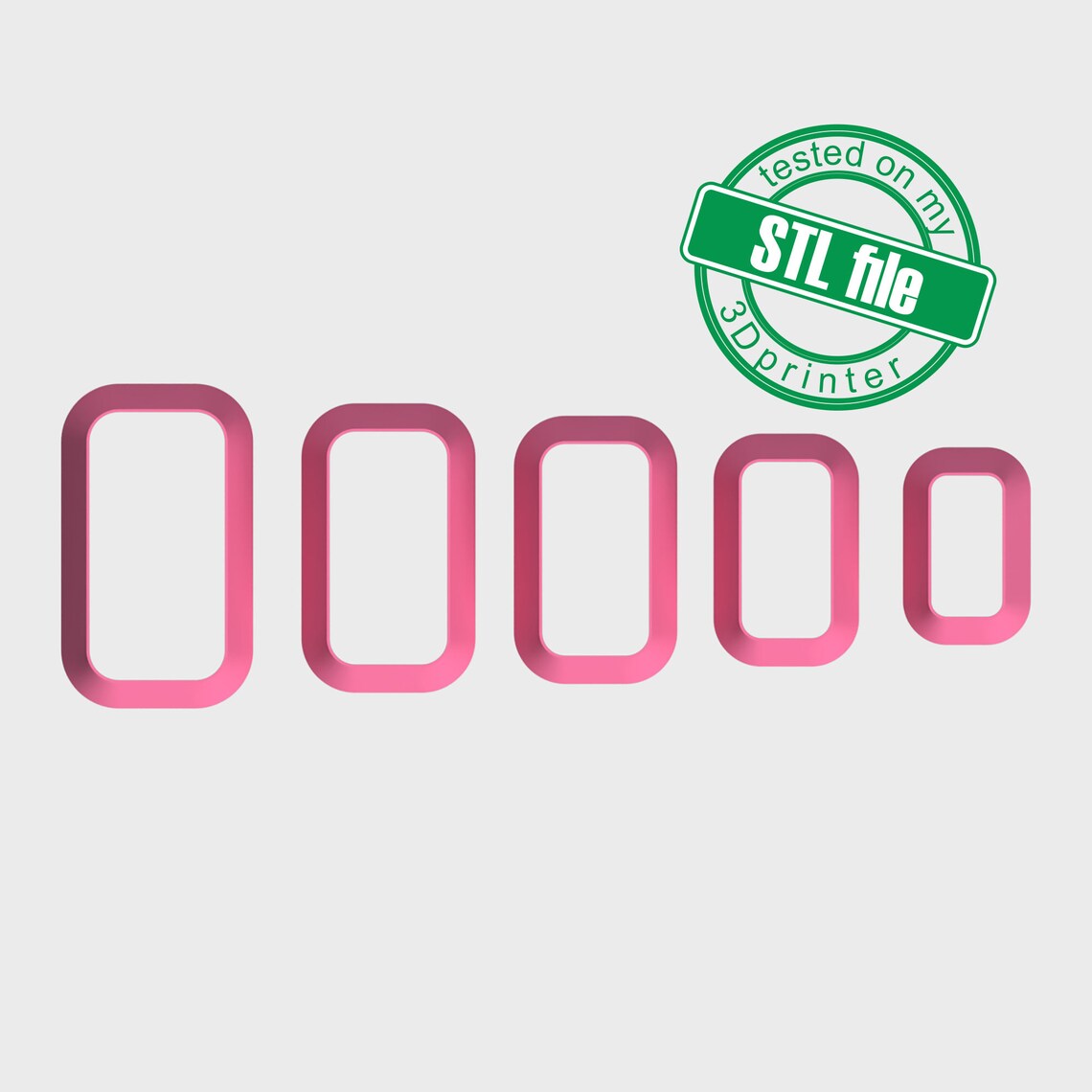 Basic Shapes Rectangle 5 Sizes Digital STL File for 3D - Etsy