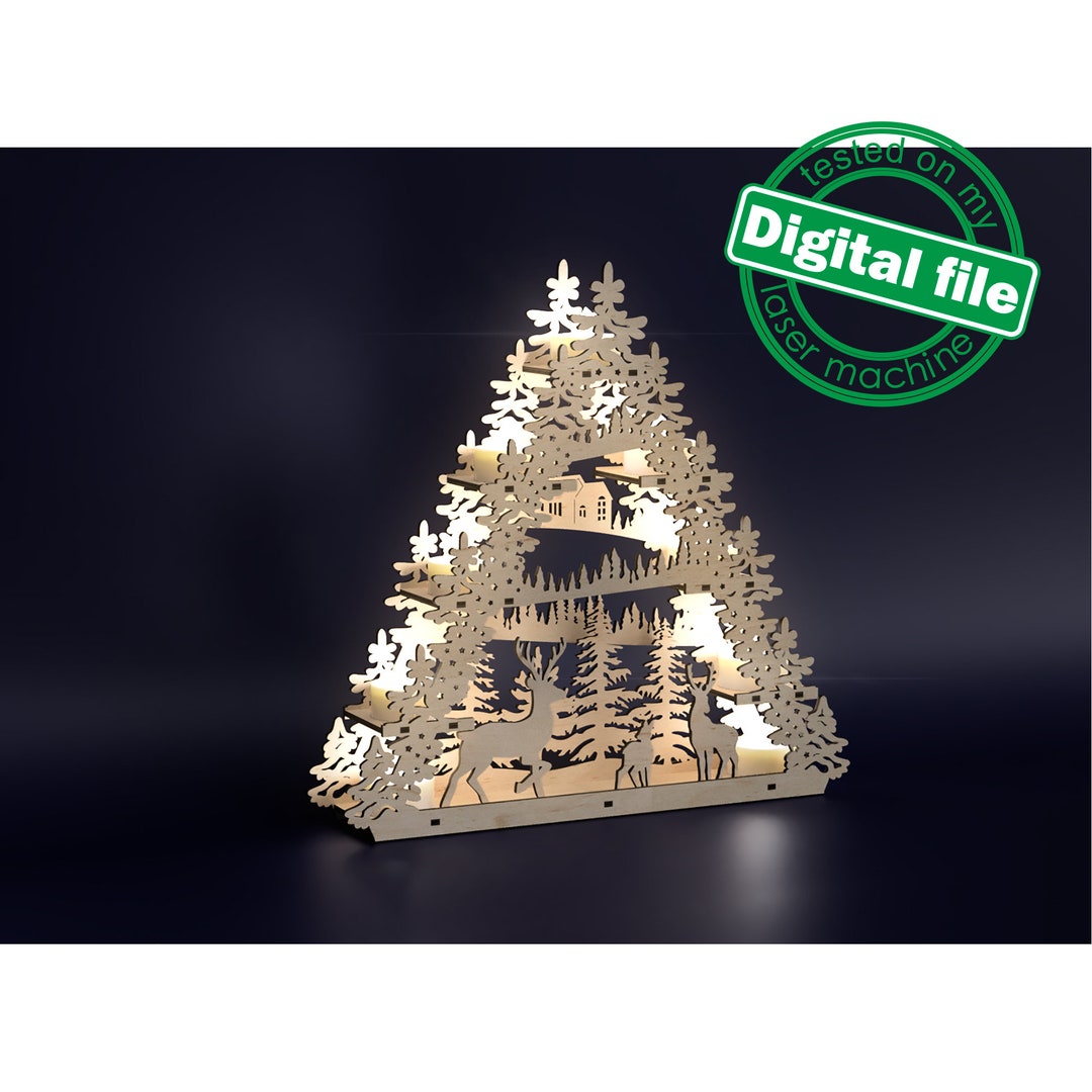 DXF, SVG Files for Laser Tea Candle Holders, Centerpiece Tree ...