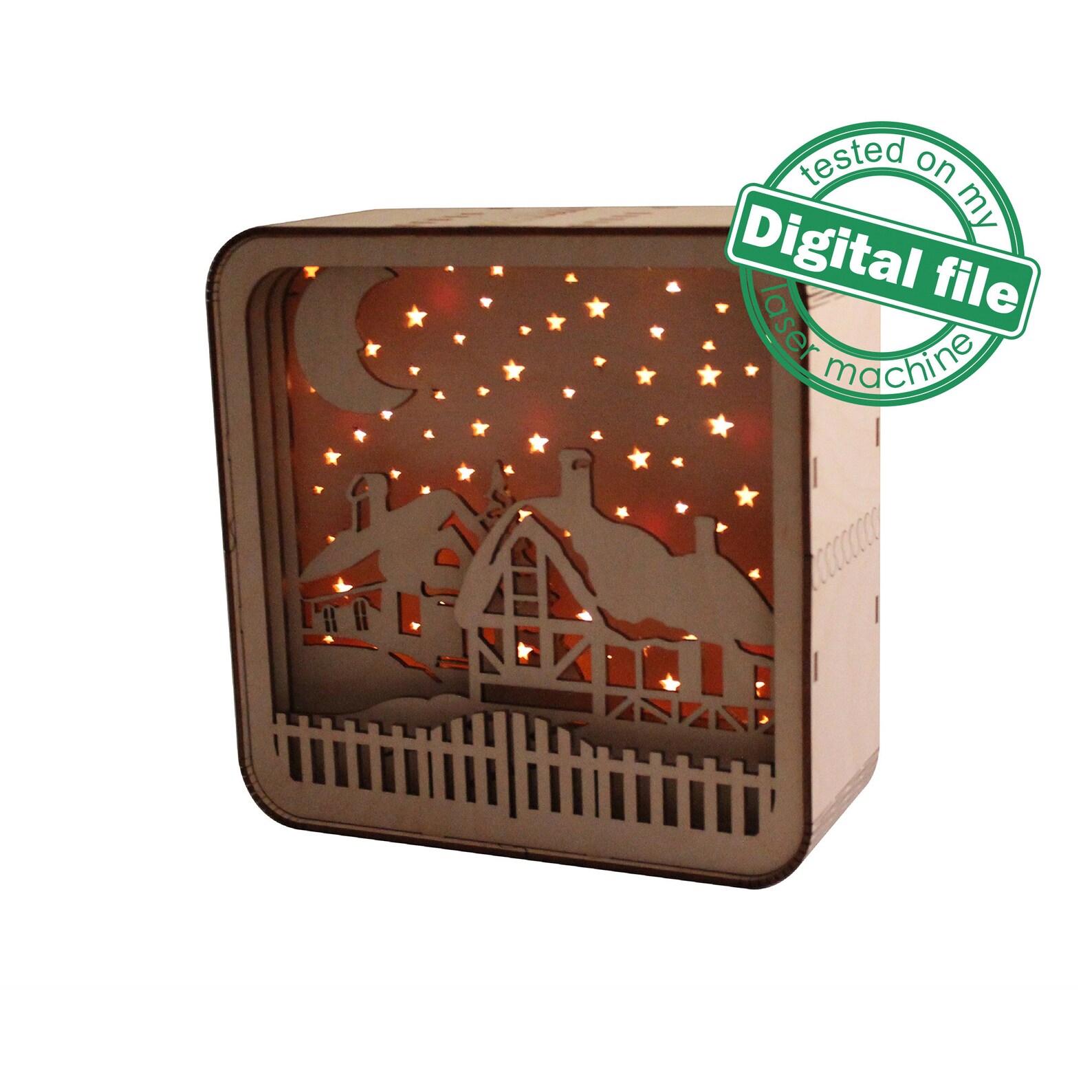 DXF SVG Files for Laser Light Box Christmas Village Shadow - Etsy