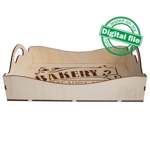 DXF, SVG Files for Laser Tray, Engraved Sign Bakery, Bread, Cakes ...