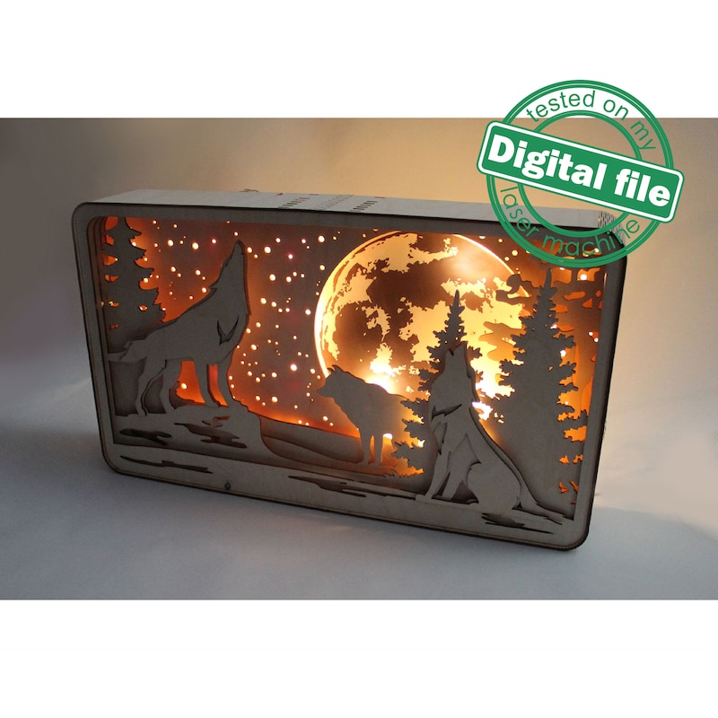 Wolf Shadow Box - Etsy