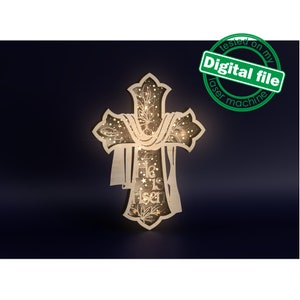 DXF, SVG Files for Laser Light Cross He is Risen, Flowers, Holiday ...