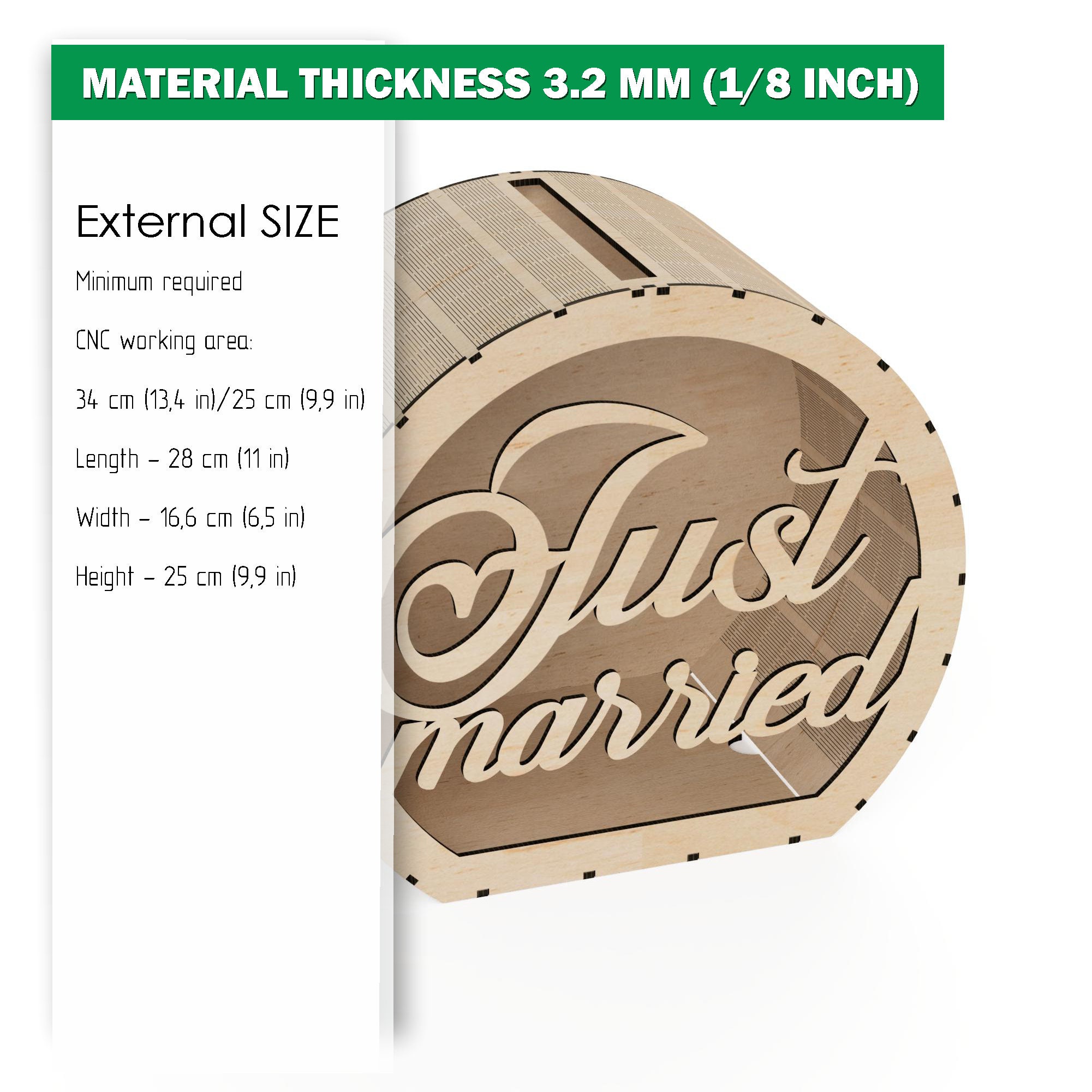 DXF, SVG Files for Laser Personalized Ring Wedding Card Box, Box for ...