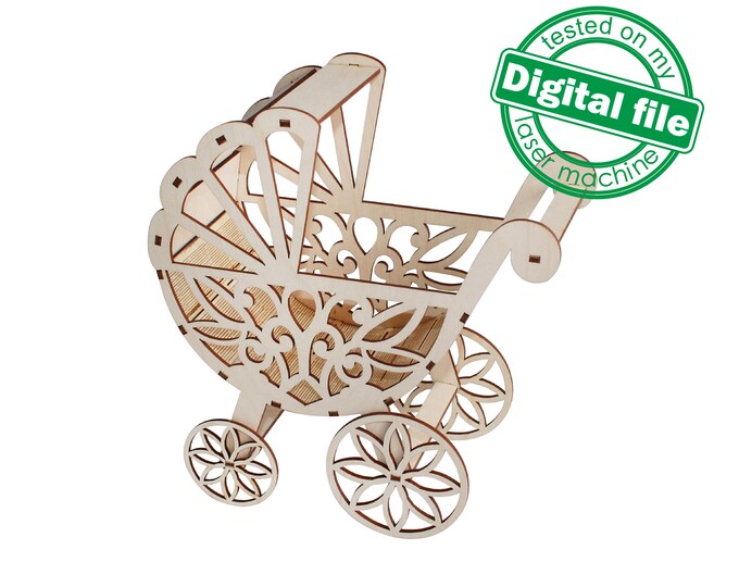 Laser Cut Baby Stroller Template Baby Stroller Laser Cut Design ...