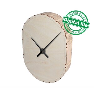 DXF, SVG Files for Laser Unique Modern Wall Oval Clock, Flexible ...