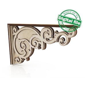 DXF, SVG Files for Laser Decorative Rustic Corbel, Home Decor, Vector ...