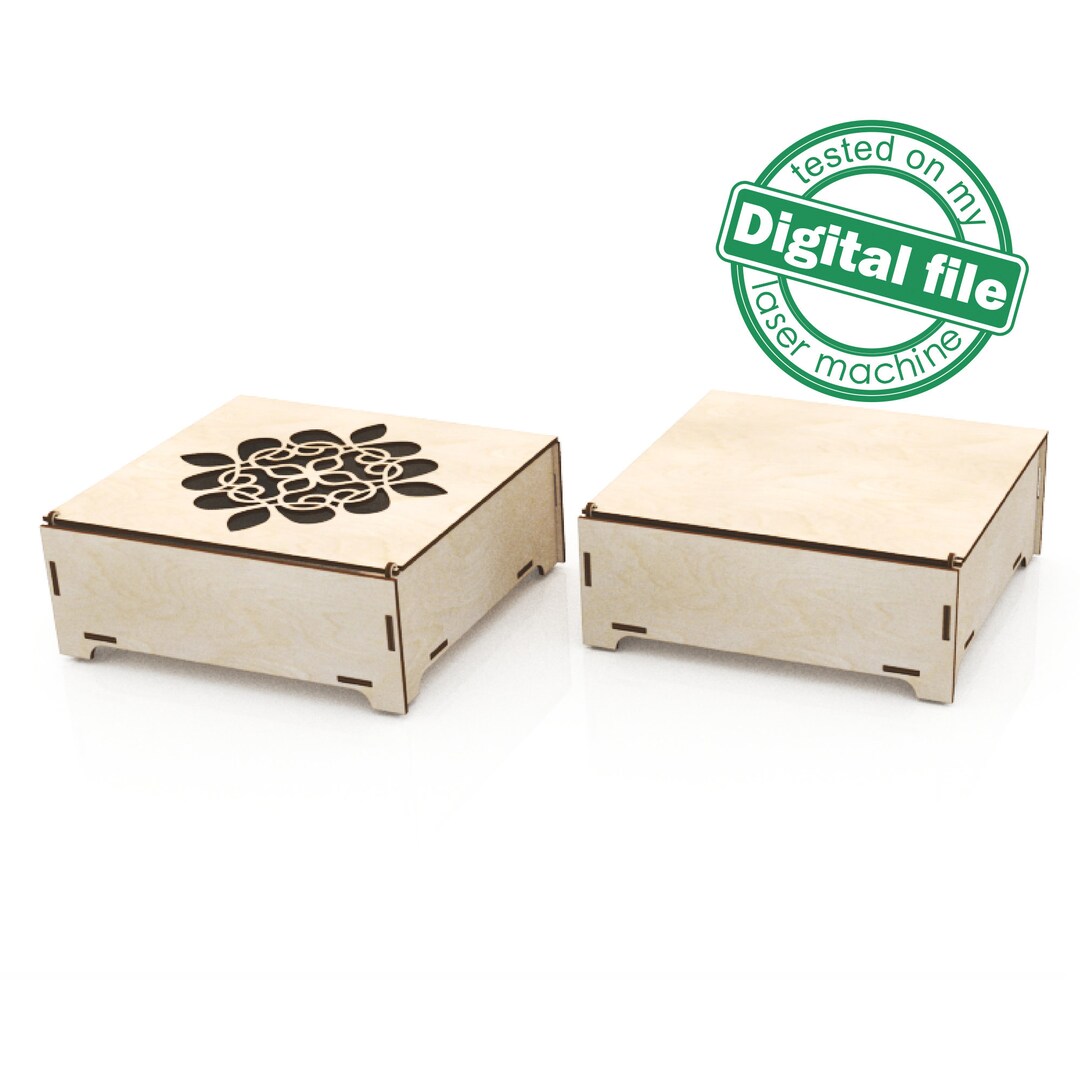 DXF, SVG Files for Laser Wooden Boxes, Gift Box, Openwork Mandala ...