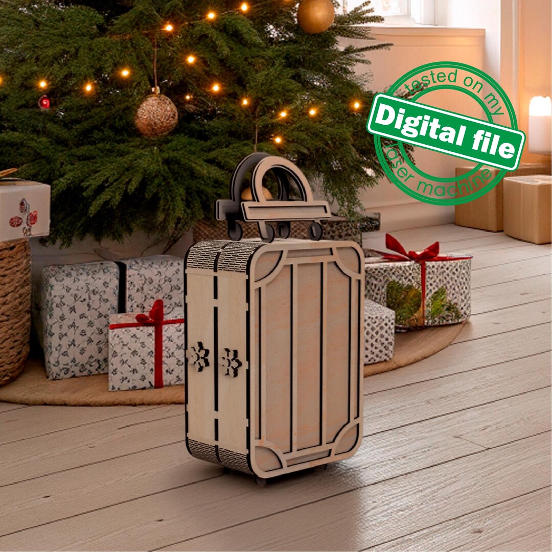 Laser Cut Retro Suitcase Advent Calendar Template - With Working Lock ...
