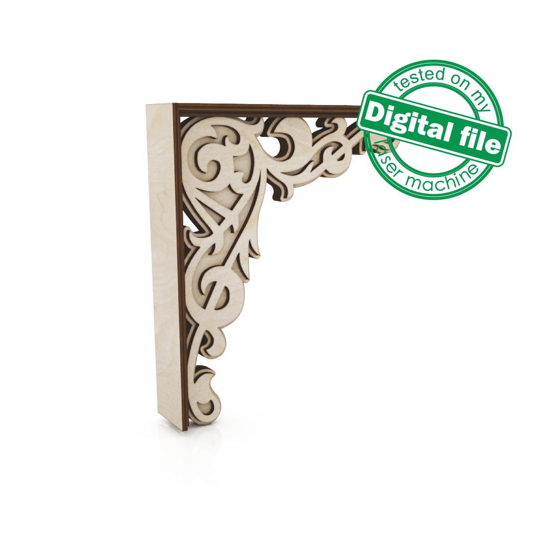 DXF, SVG Files for Laser Decorative Rustic Corbel, Home Decor, Vector ...