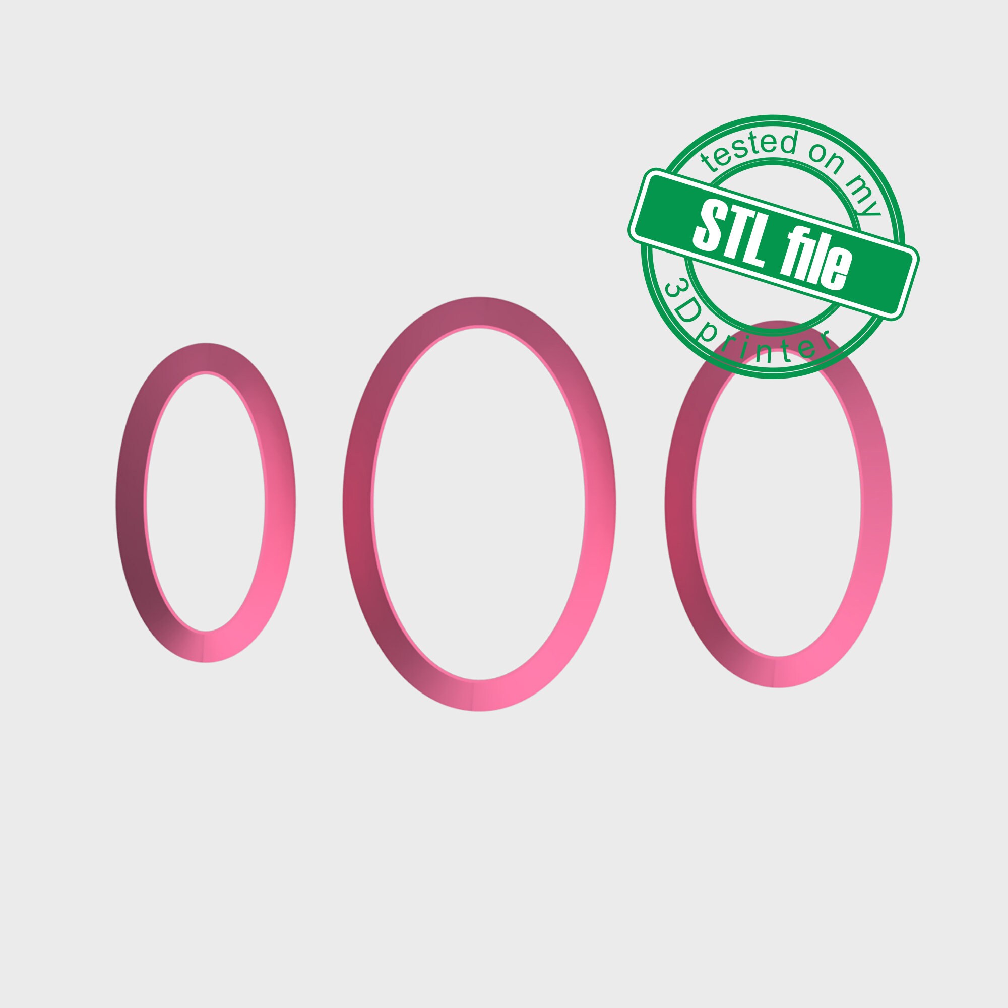 Basic Shapes Oval 3 Sizes Digital STL File for 3D Printing - Etsy