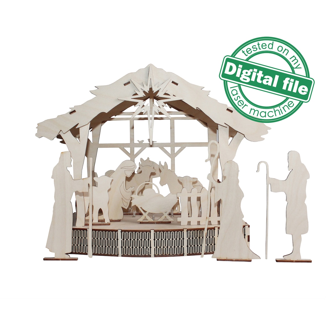 DXF SVG File for Laser Christmas Nativity Scene Set With Led - Etsy