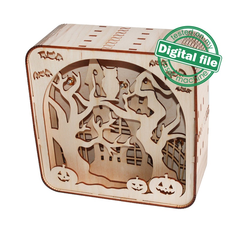 DXF SVG Files for Laser Light Box Halloween Old Castle - Etsy