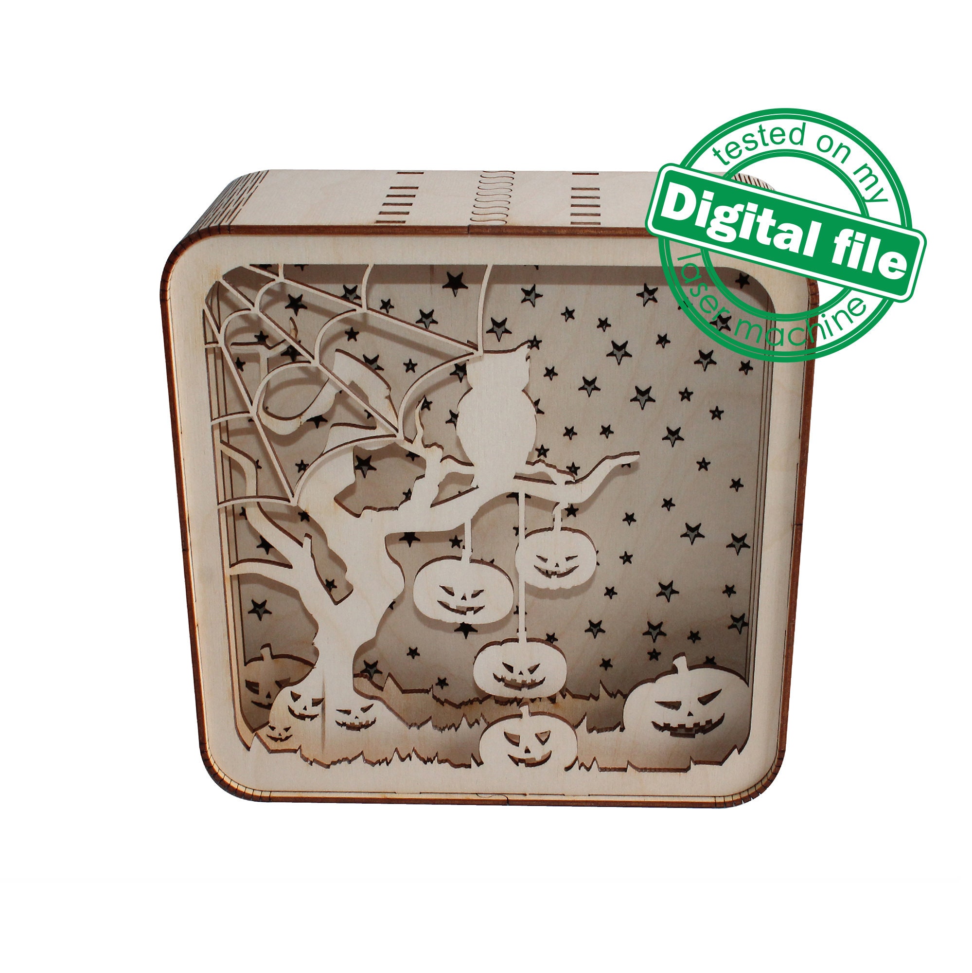 DXF SVG Files for Laser Light Box Halloween Scary Pumpkin - Etsy