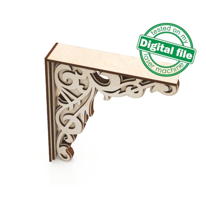 DXF, SVG Files for Laser Decorative Rustic Corbel, Home Decor, Vector ...