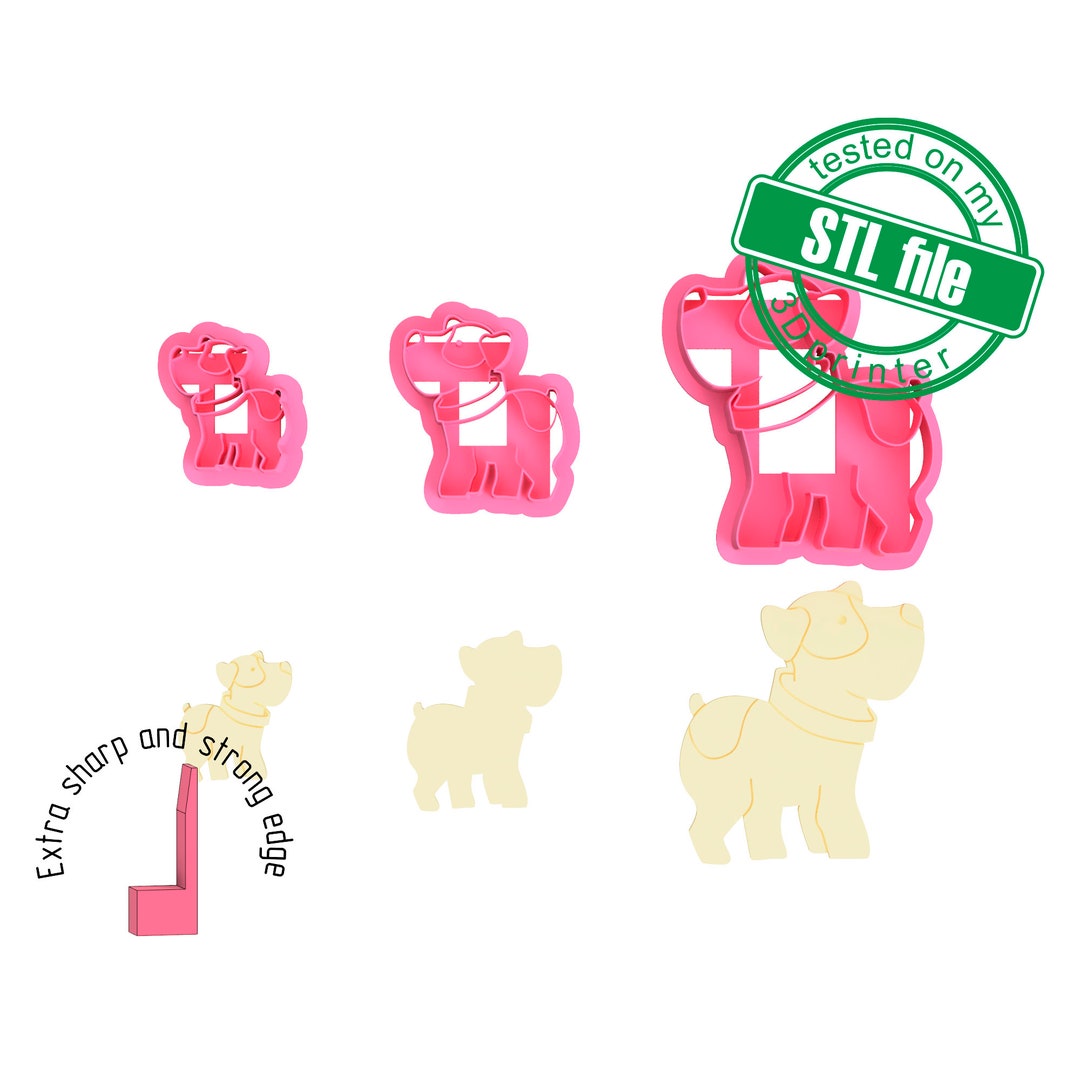 Puppy4, Cute Pets Collection, 3 Sizes, Digital STL File for 3D Printing ...