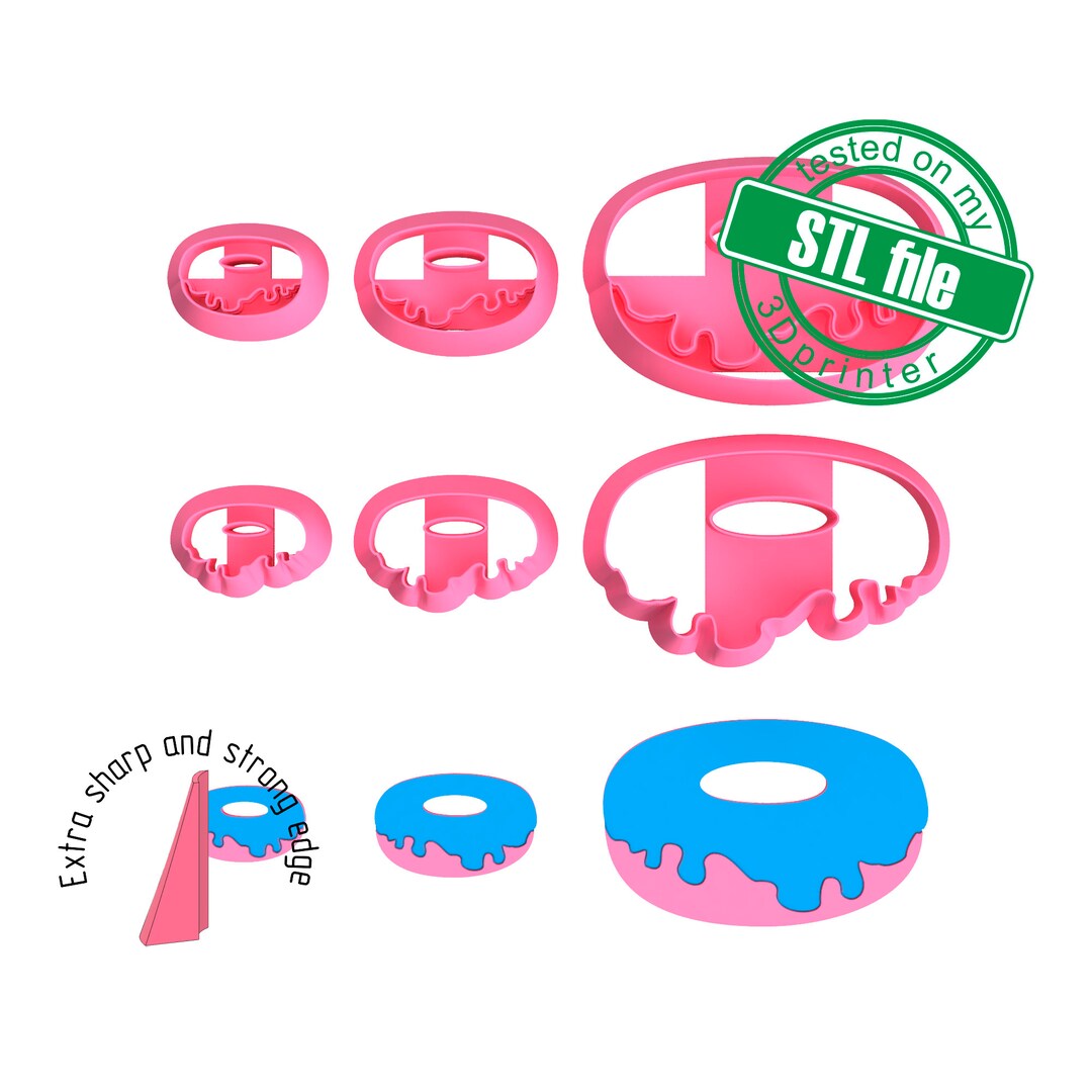Donut With Icing, General Shapes, Digital STL File for 3D Printing ...