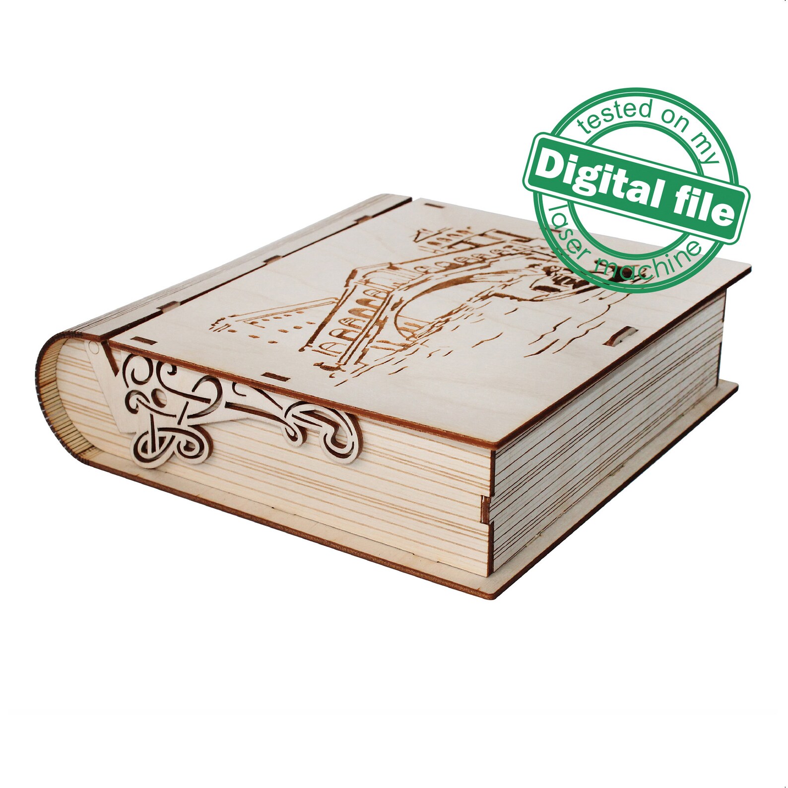 DXF, SVG Files for Laser Gift Book Box Italy, Flexible Plywood, Living ...