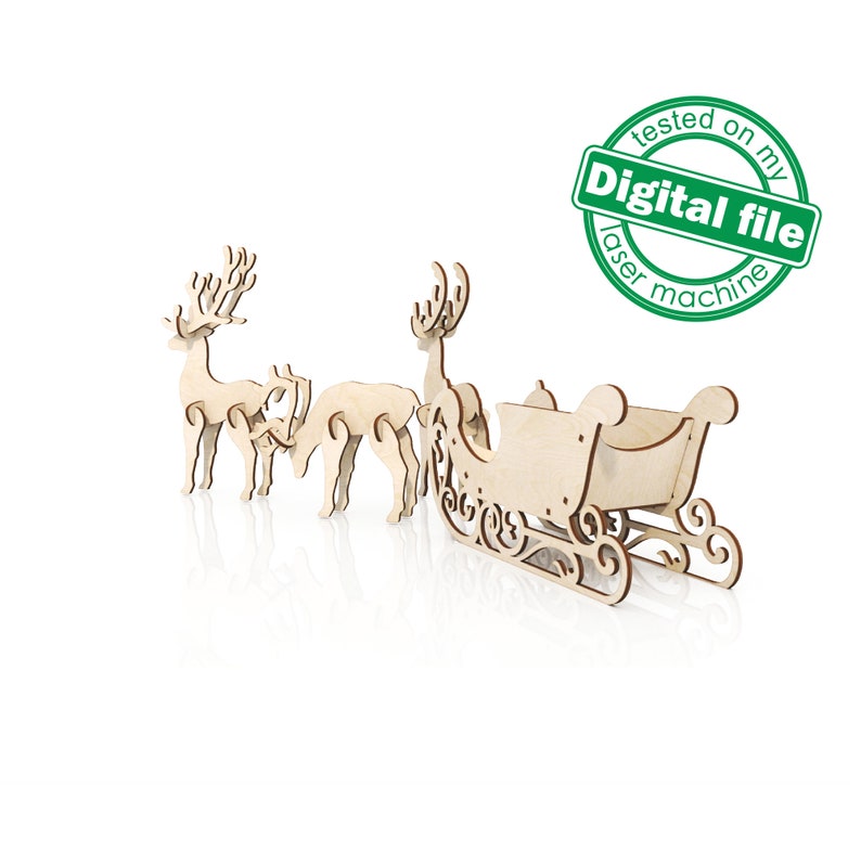 DXF, SVG Files for Laser Sleigh for Decor Inside the House or Outside ...