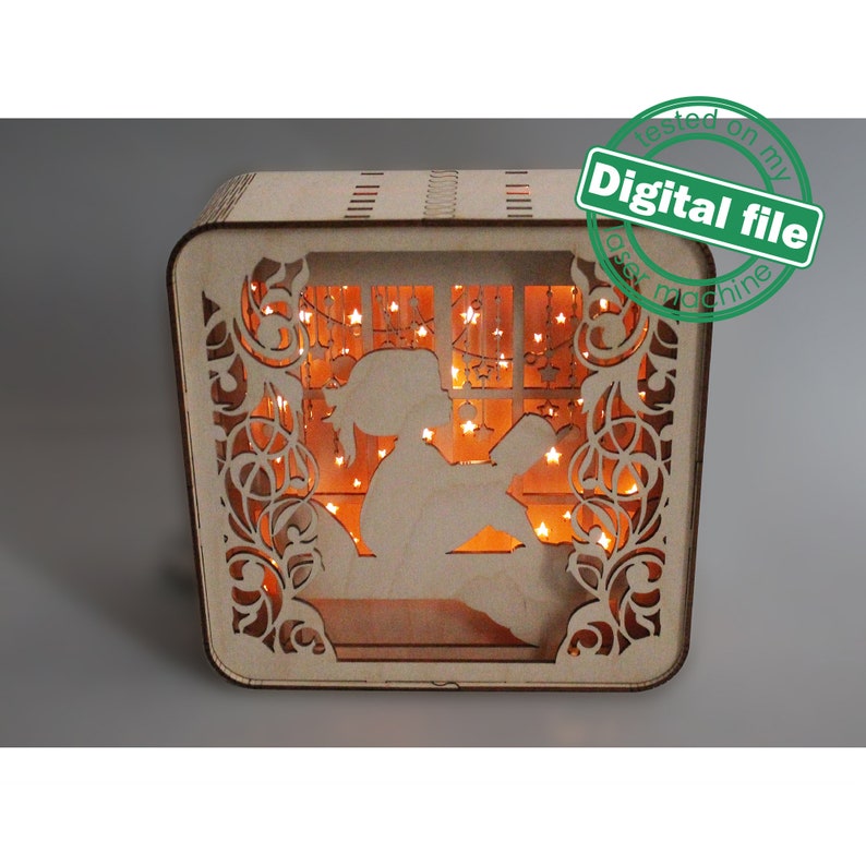 DXF, SVG Files for Laser Christmas Evening, Shadow Box, Light-up ...