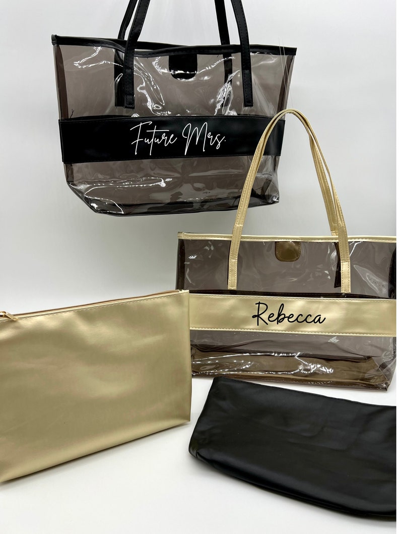 Custom Tote Bag Custom PVC Tote Clear PVC Bag Bridesmaid - Etsy