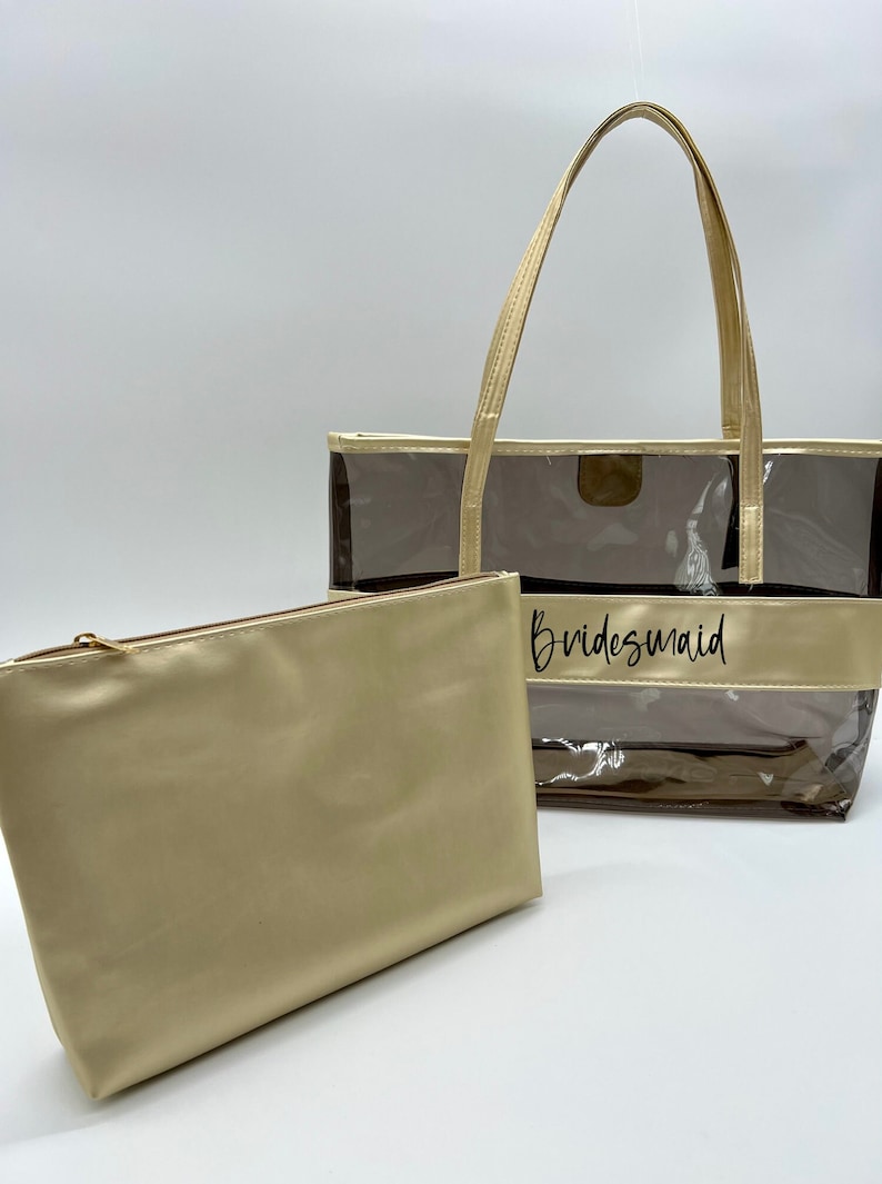 Custom Tote Bag Custom PVC Tote Clear PVC Bag Bridesmaid - Etsy