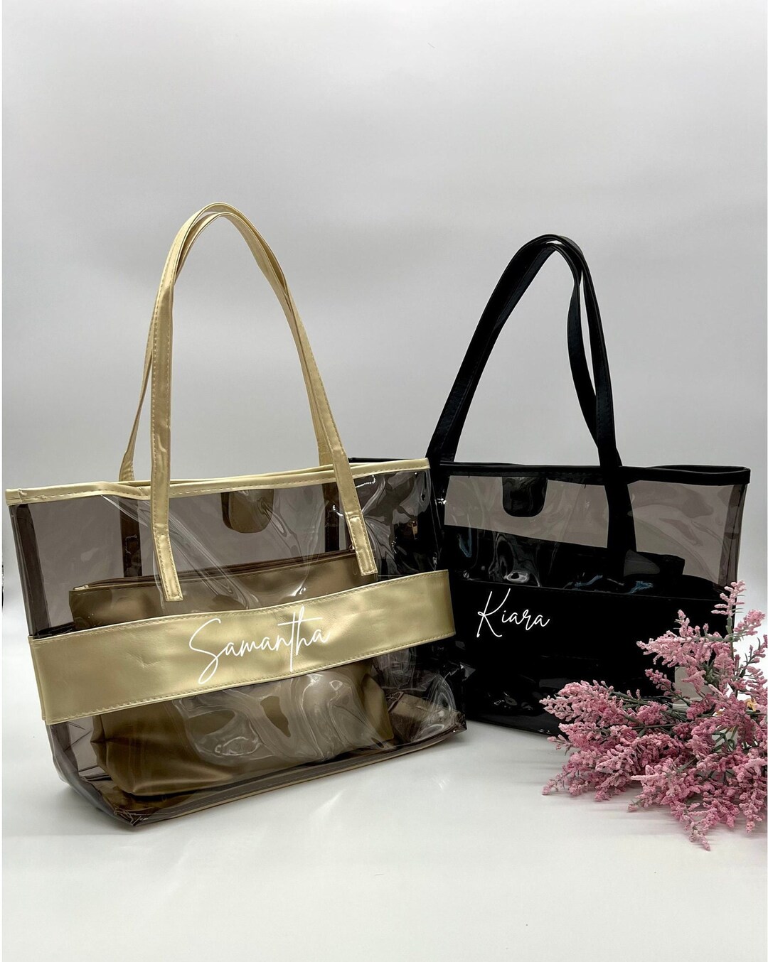 Custom Tote Bag, Custom PVC Tote, Clear PVC Bag, Bridesmaid Gift ...