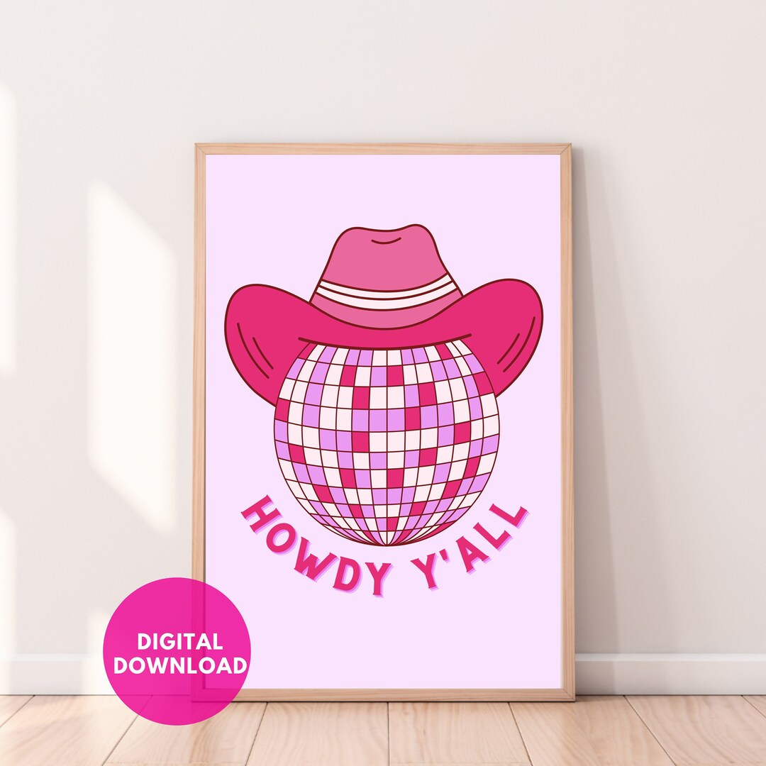 Retro Howdy Print, Howdy Wall Art, Howdy Print, Disco Print, Western ...