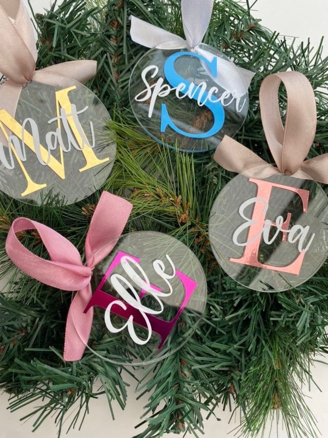 Fully Personalized Customizable Name Acrylic Ornament 40 Colors, 50 ...