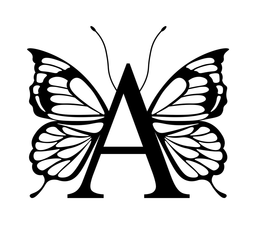 Alphabet Butterfly Initial 40 Colors Butterfly Monogram Initial Decal ...